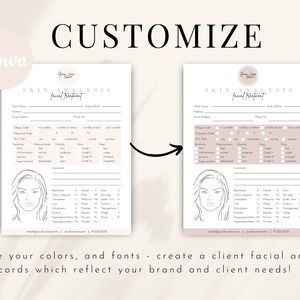 Editable Facial Skin Analysis Form, Esthetician Forms Face Mapping ...