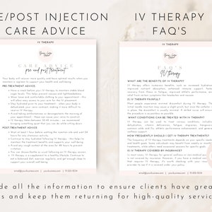 IV Therapy Consent Intake Forms Bundle, Intravenous Therapy Client ...