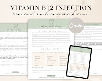 Vitamin B12 Consent Form. B12 Shot Client Intake Form. Fully Editable ...