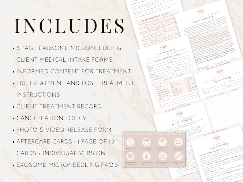 Editable Exosome Facial Microneedling Consent Forms Bundle, Exosome ...