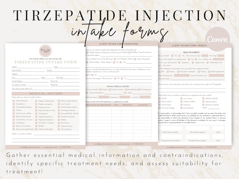 Tirzepatide Weight Loss Injection Consent Form Bundle, Tirzepatide ...