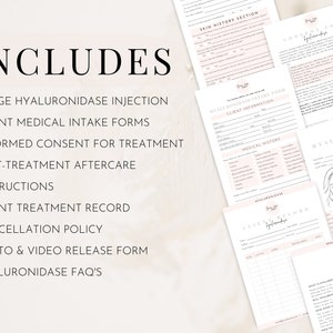 Editable Hyaluronidase Hyalase Filler Reversal Consent Form, HA Dermal ...