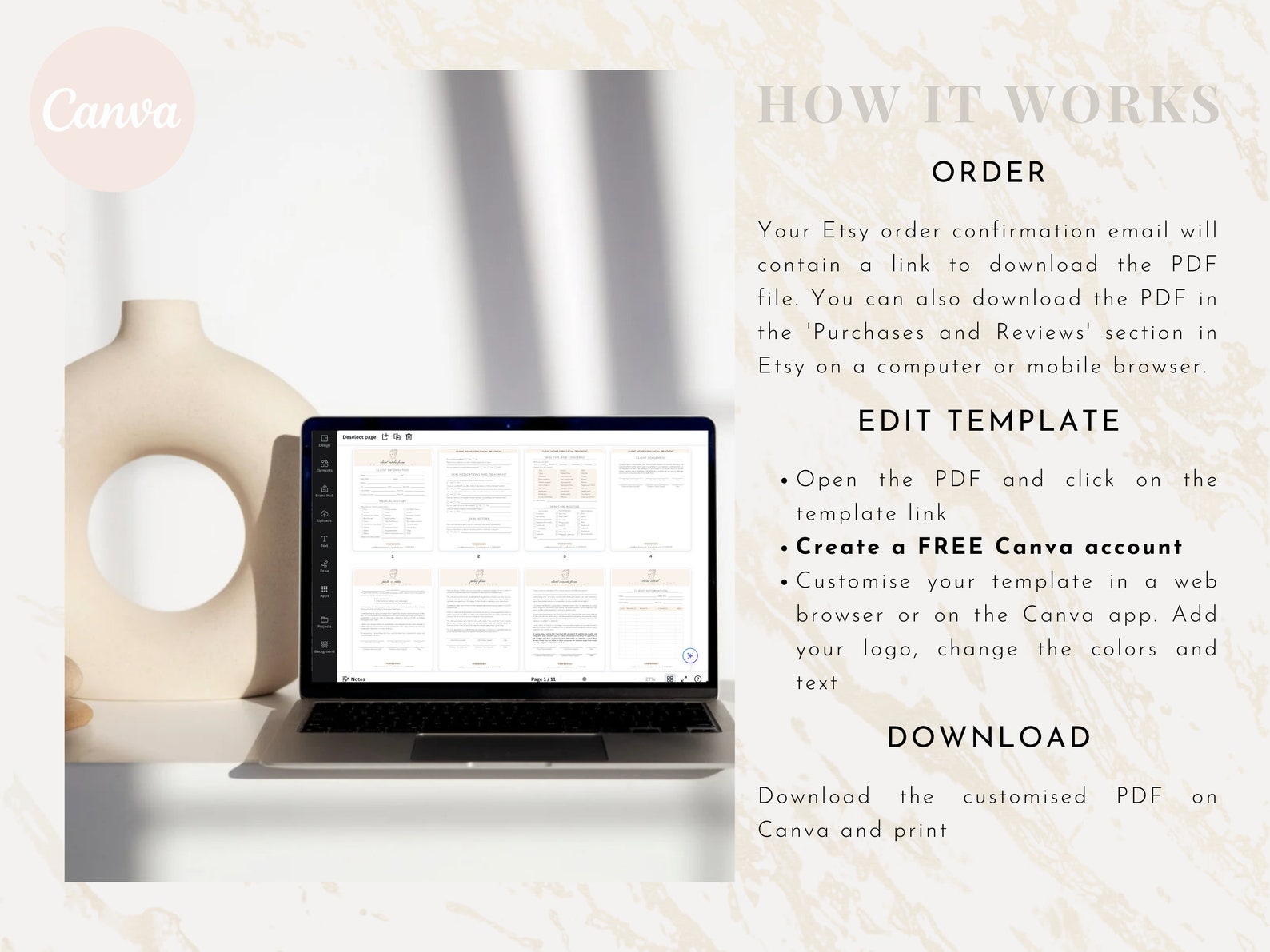 Skin Booster Consent Form Intake Bundle, Editable Facial Fillers ...