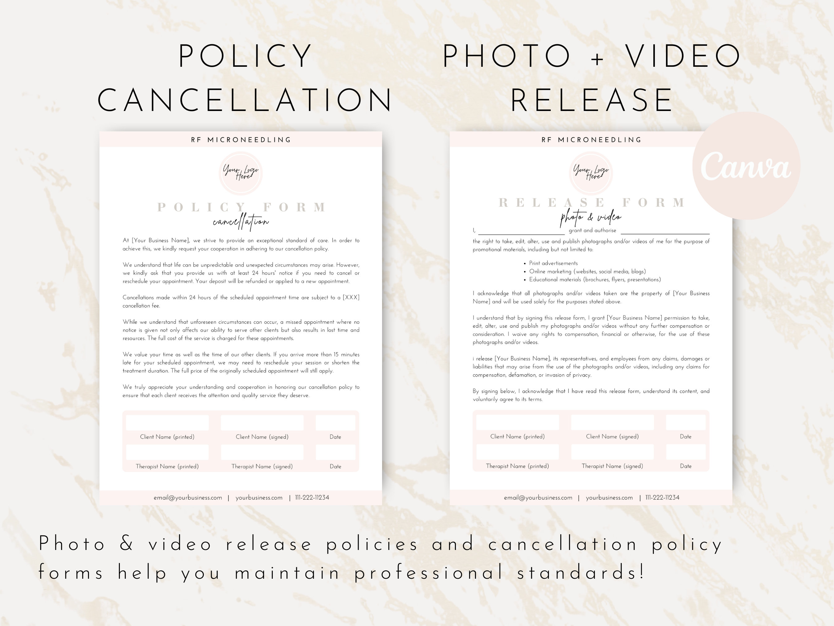 Editable Radio Frequency Microneedling Consent Bundle, RF Skin ...