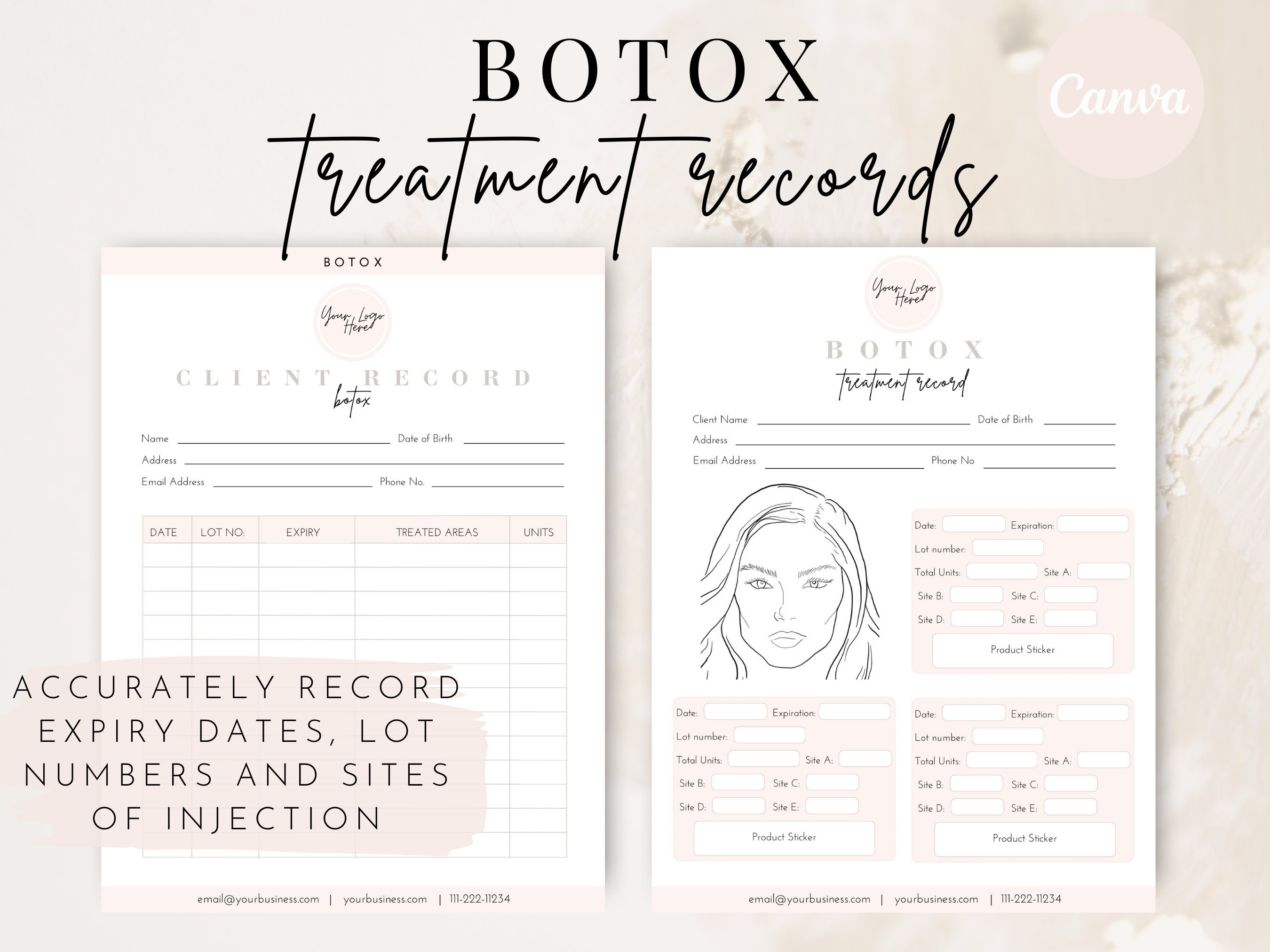 Editable Botox Neurotoxin Consent Intake Form, Botox Pre + Aftercare ...
