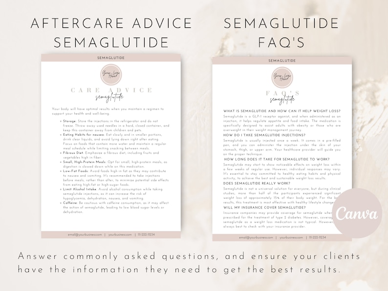 Editable Semaglutide Bundle Forms Template, Weight Loss Business ...