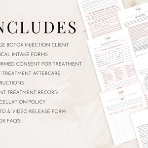 Editable Botox Neurotoxin Consent Intake Form, Botox Pre + Aftercare ...