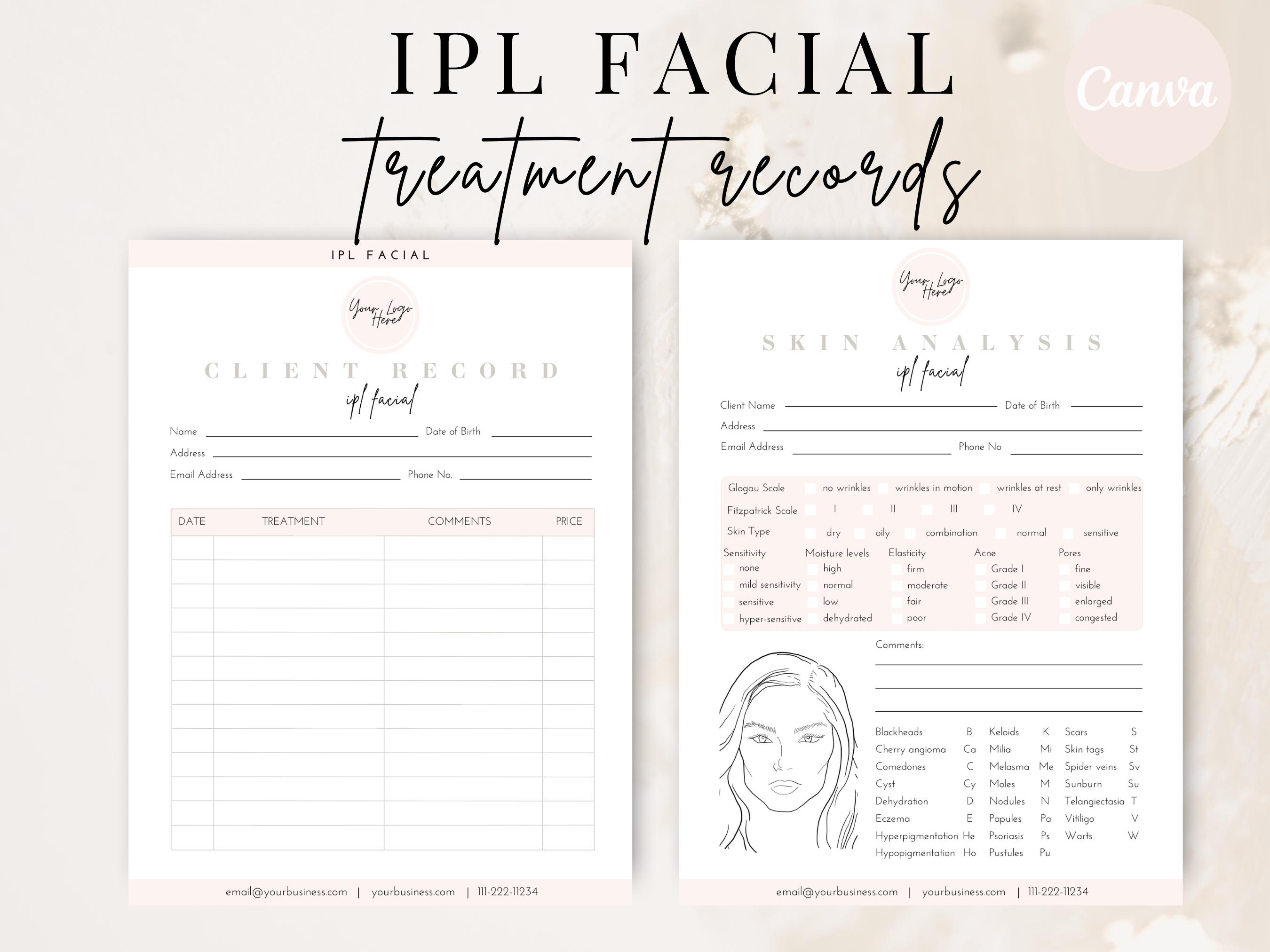 Editable IPL Photofacial Consent Intake Forms, Printable Intense Pulsed ...