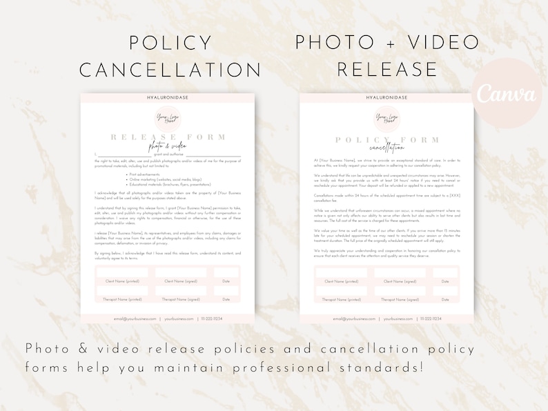 Editable Hyaluronidase Hyalase Filler Reversal Consent Form, HA Dermal ...