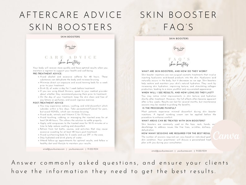 Skin Booster Consent Form Intake Bundle, Editable Facial Fillers ...