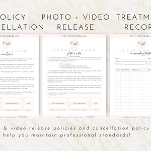 Editable PRP Microneedling Consent Consultation Forms Bundle, Platelet ...