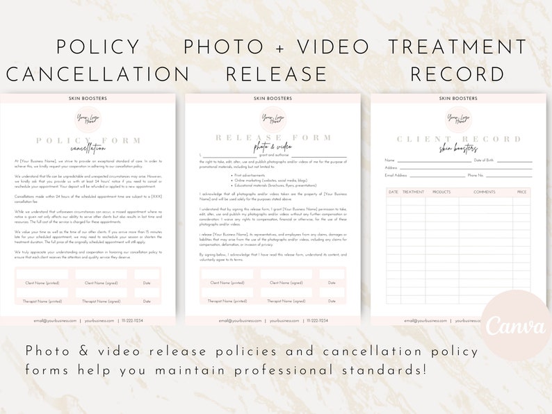 Skin Booster Consent Form Intake Bundle, Editable Facial Fillers ...