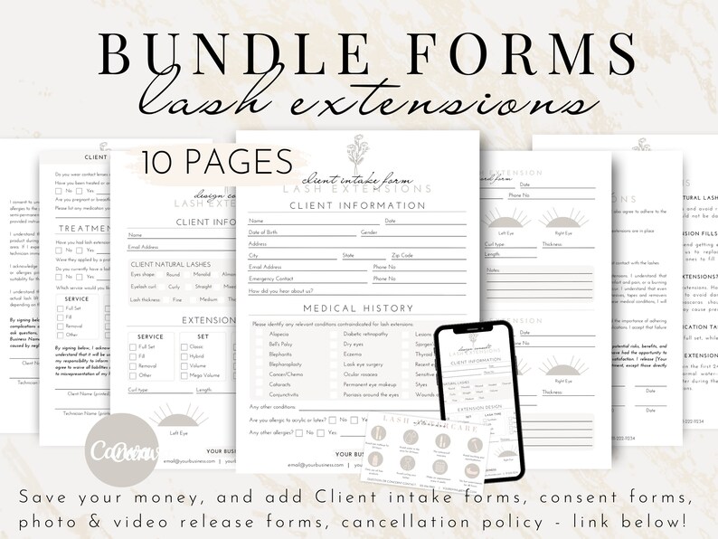 Editable Lash Consent Form, Lash Extension Consent Form, Lash Tech ...