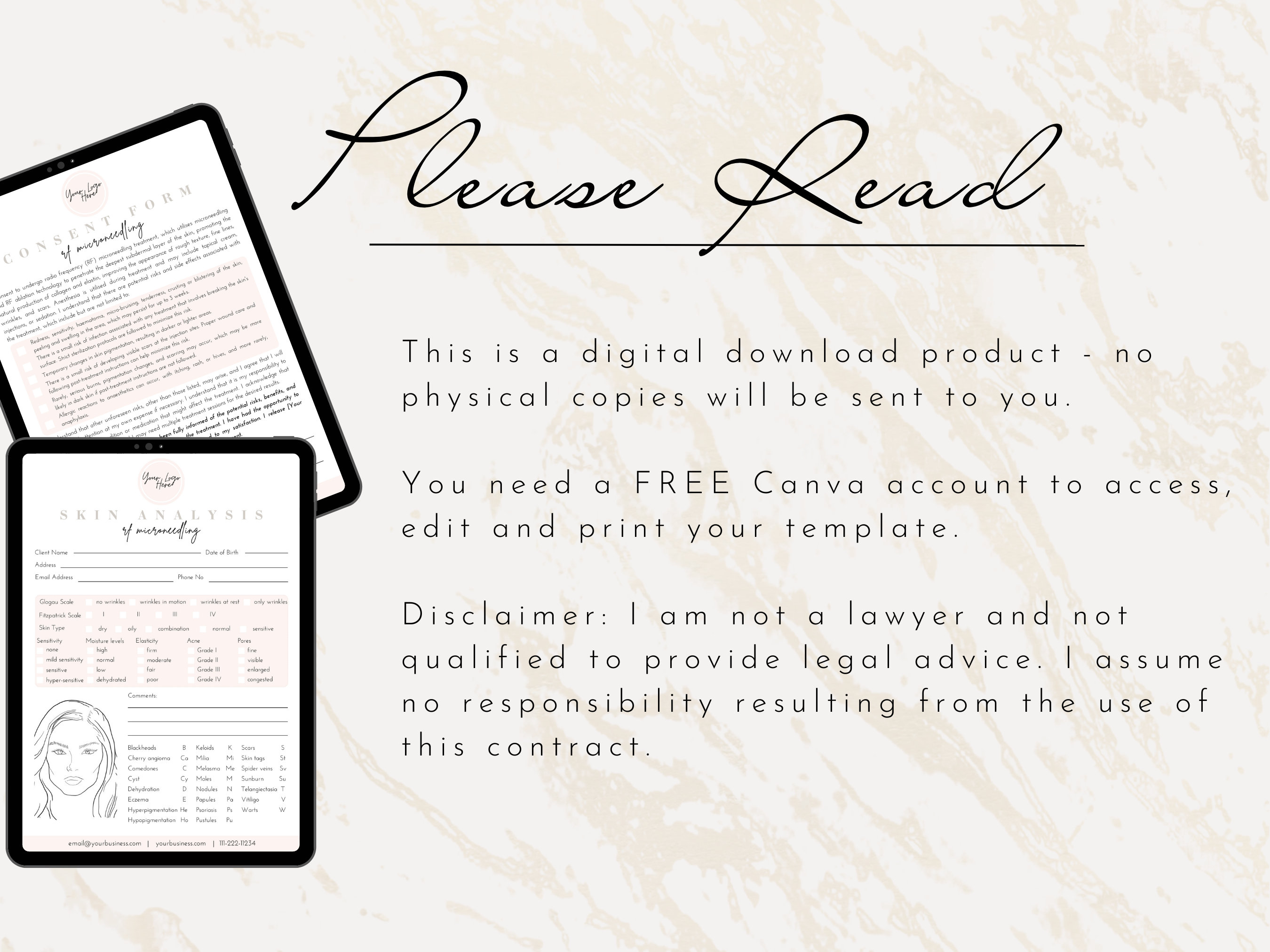 Editable Radio Frequency Microneedling Consent Bundle, RF Skin ...