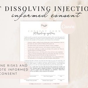 Fat Dissolving Injections Business Form, Fat Dissolving Consent Forms ...