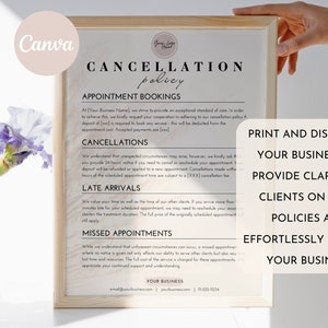 Editable Salon Cancellation Policy Form, Printable Esthetician ...