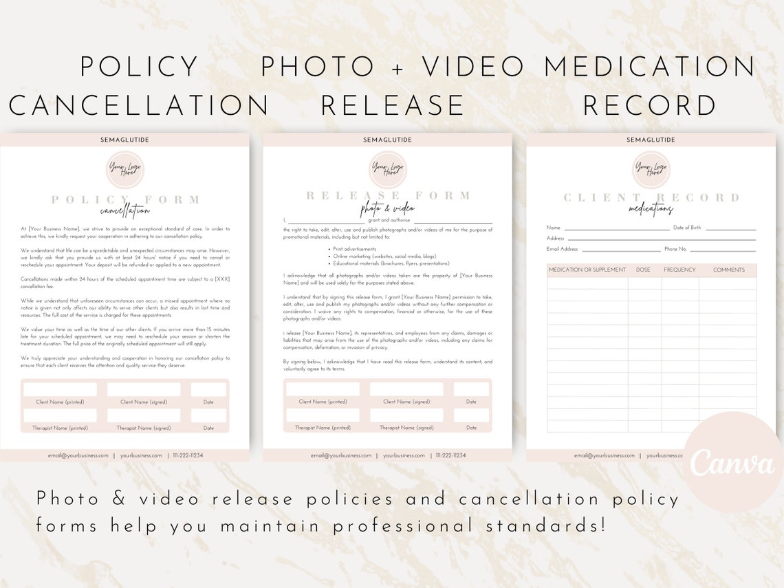 Editable Semaglutide Bundle Forms, Weight Loss Injection Consent ...