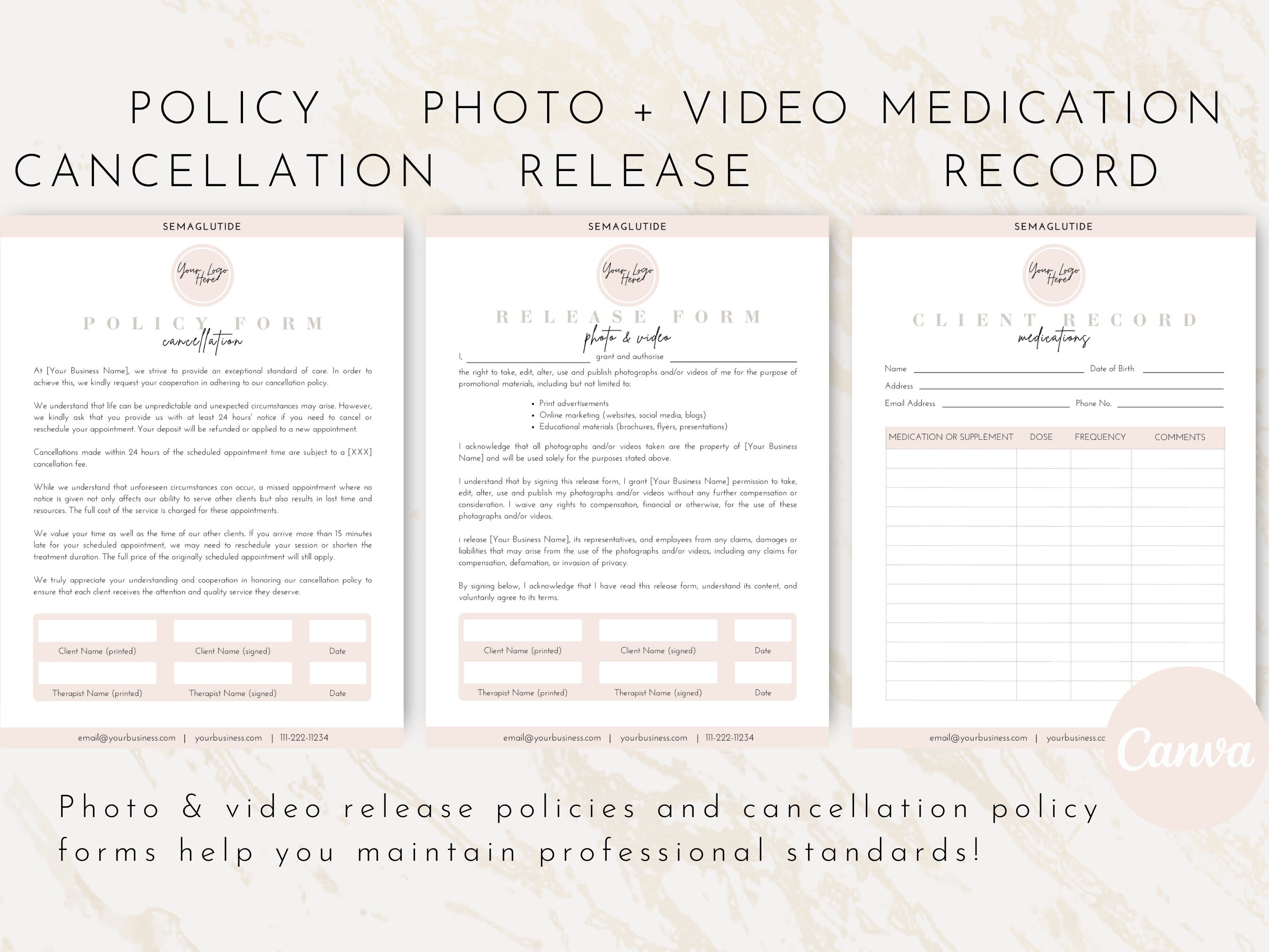 Editable Semaglutide Bundle Forms, Weight Loss Injection Consent ...