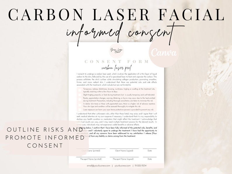 Editable Carbon Laser Peel Consent Form Bundle, Carbon Laser Facial ...