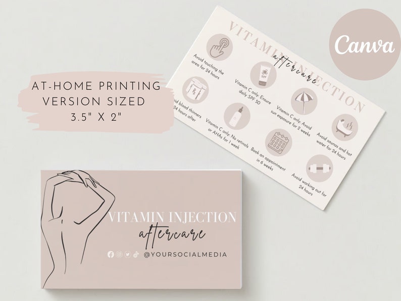 Vitamin C D3 B12 Injection Aftercare Cards, Digital Textable Vit C, Vit ...