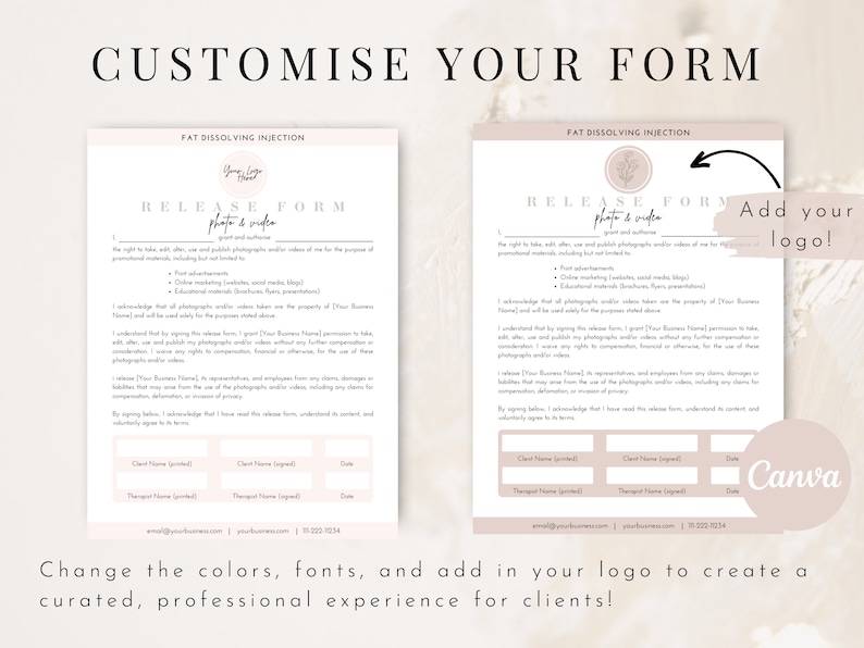 Editable PRP Injection Hair Loss Consent Intake Forms, Platelet Rich ...