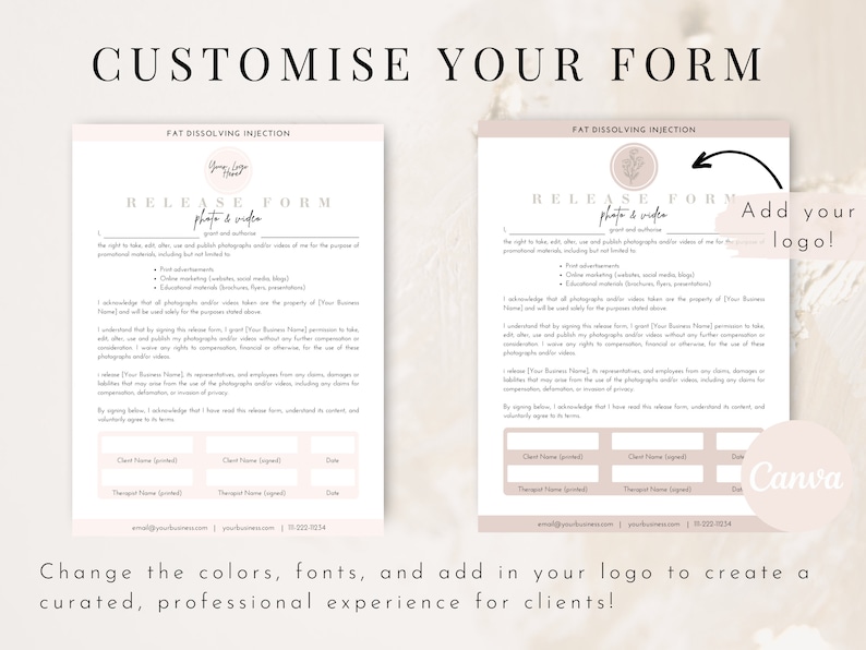 Skin Booster Consent Form Intake Bundle, Editable Facial Fillers ...