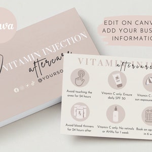 Vitamin C D3 B12 Injection Aftercare Cards, Digital Textable Vit C, Vit ...