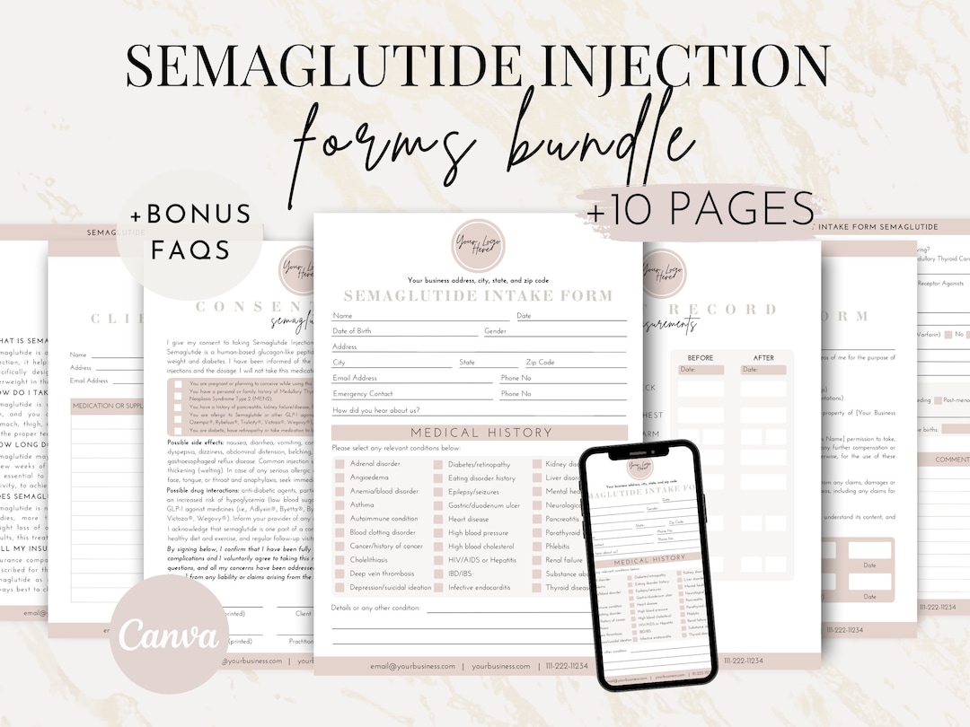 Editable Semaglutide Bundle Forms Template, Weight Loss Business ...