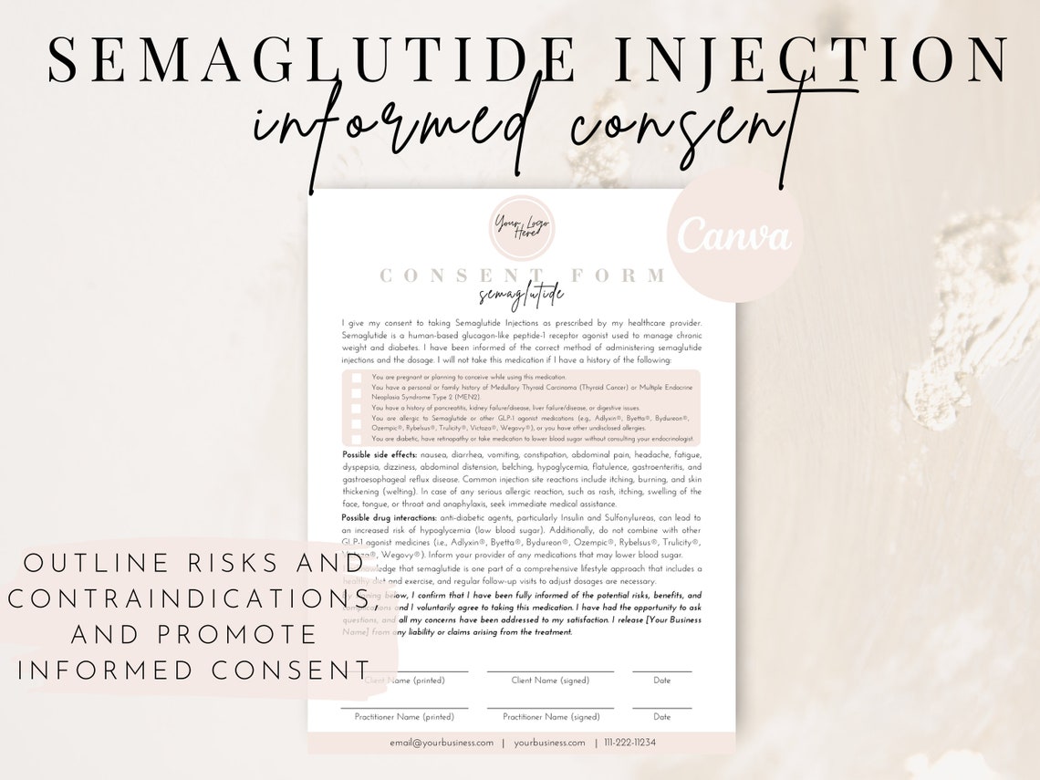 Editable Semaglutide Bundle Forms, Weight Loss Injection Consent ...