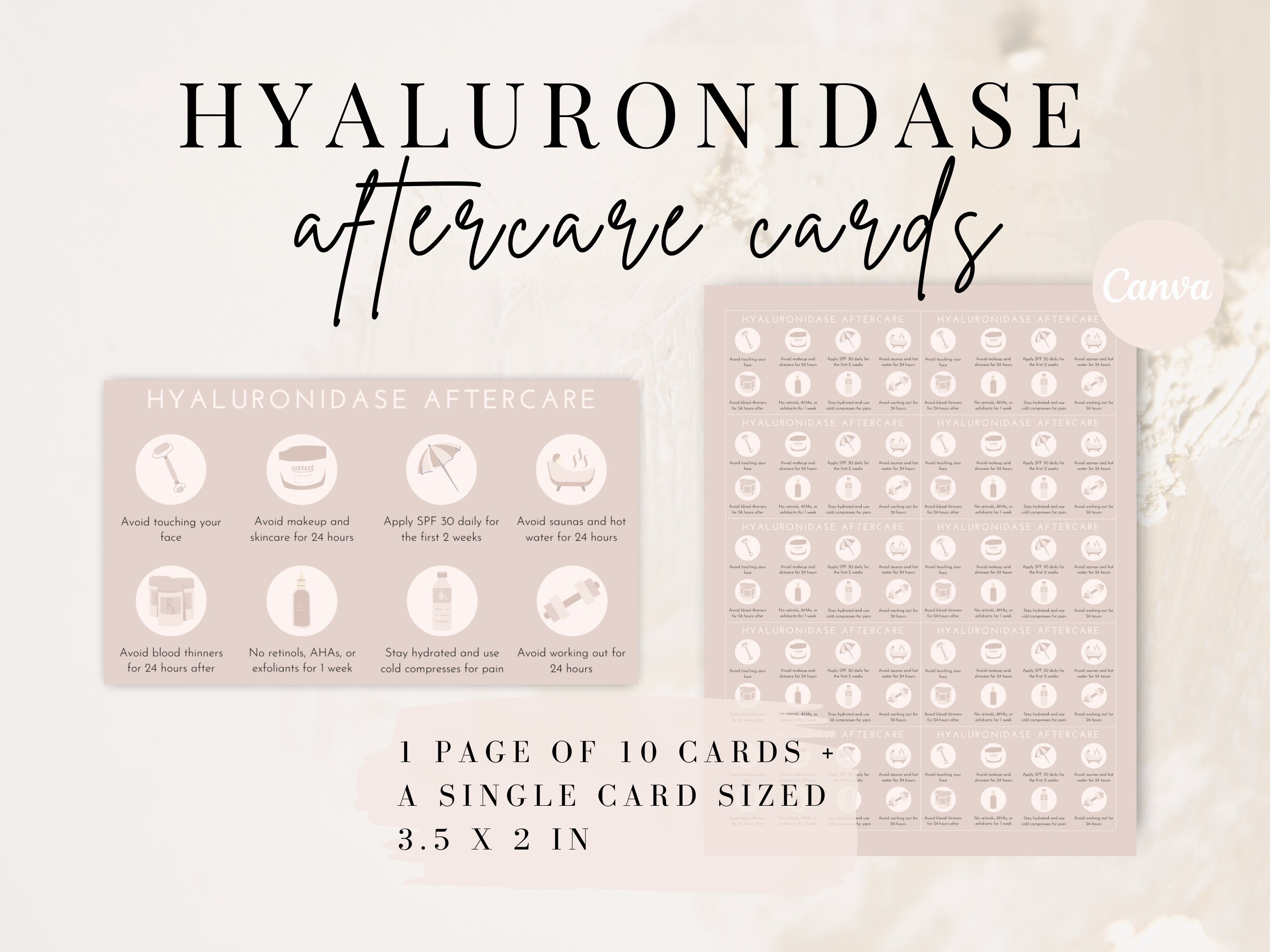 Editable Hyaluronidase Hyalase Filler Reversal Consent Form, HA Dermal ...