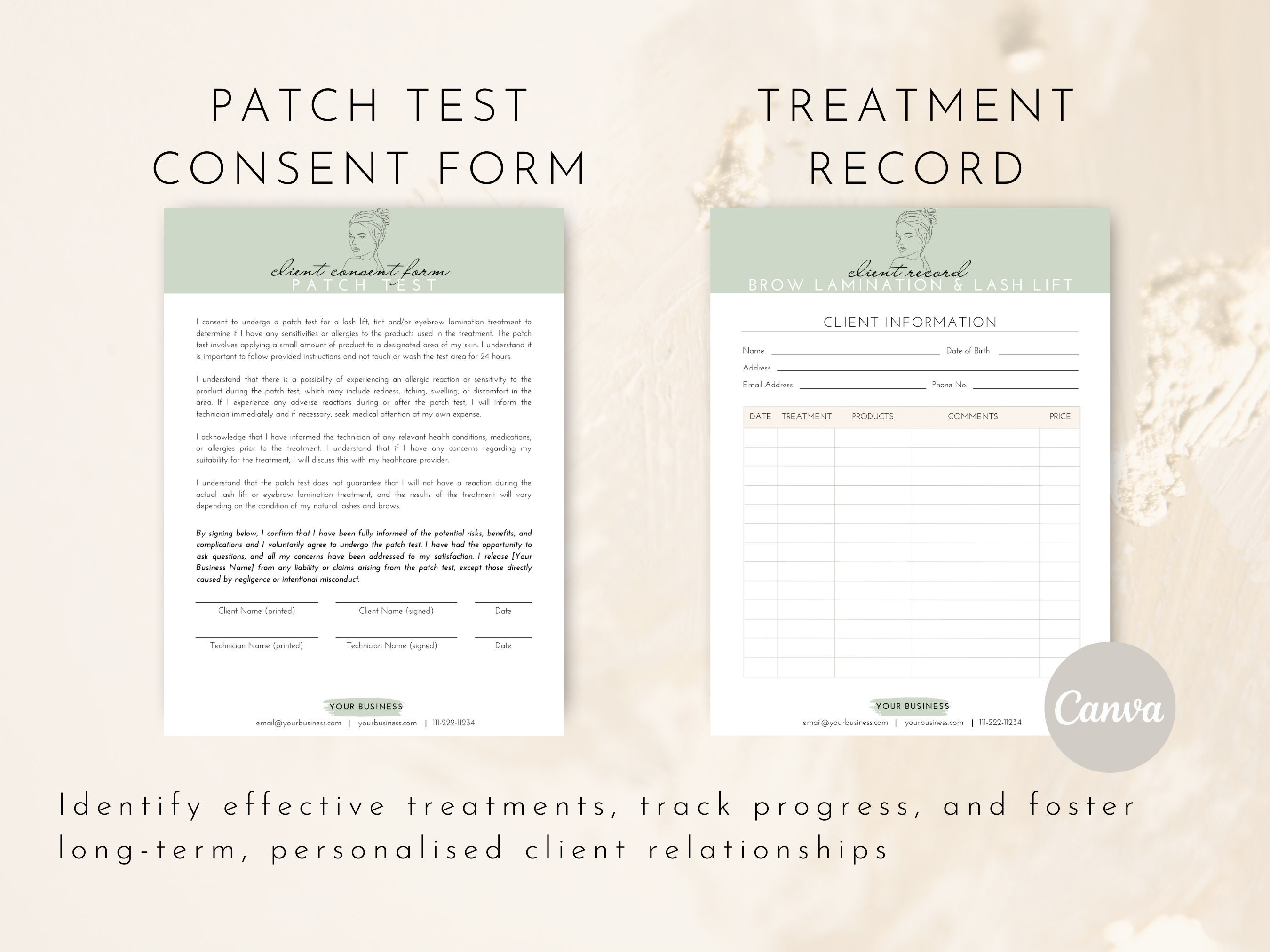 Brow Lamination Lash Lift Tint Forms - Editable Lash Consent Forms ...