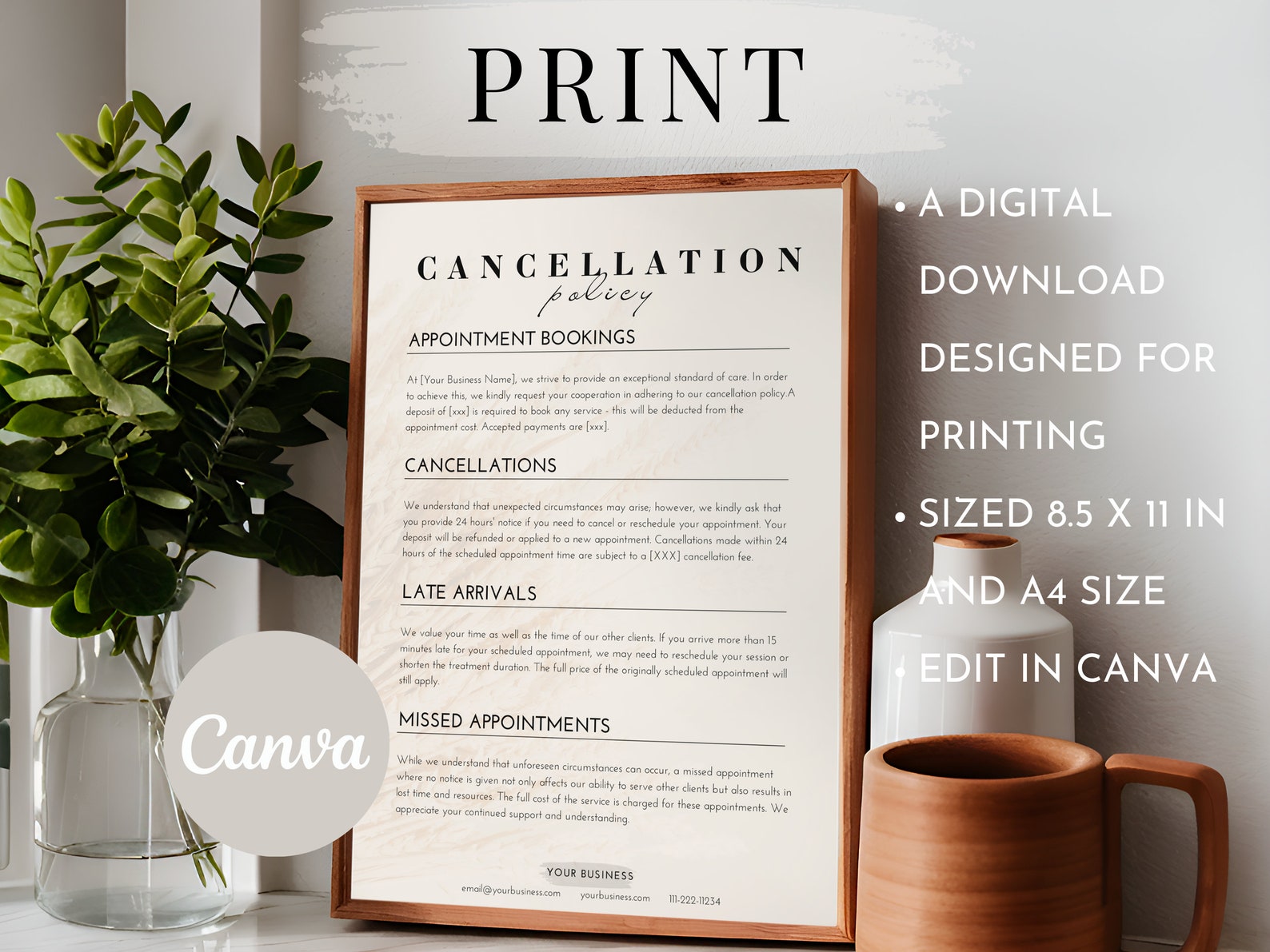 Editable Cancellation Policy Form, Printable Esthetician Templates ...