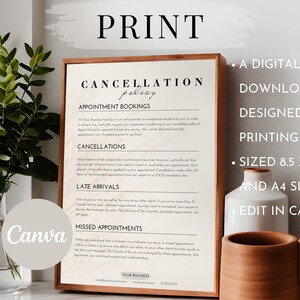 Editable Cancellation Policy Form, Printable Esthetician Templates ...
