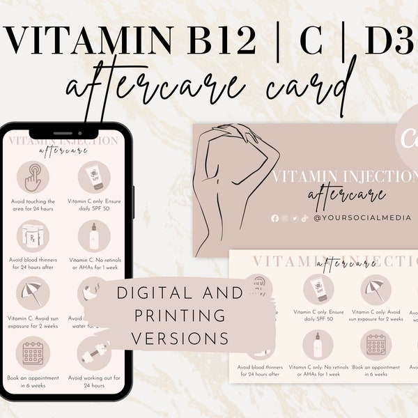 B12 Aftercare Cards - Etsy