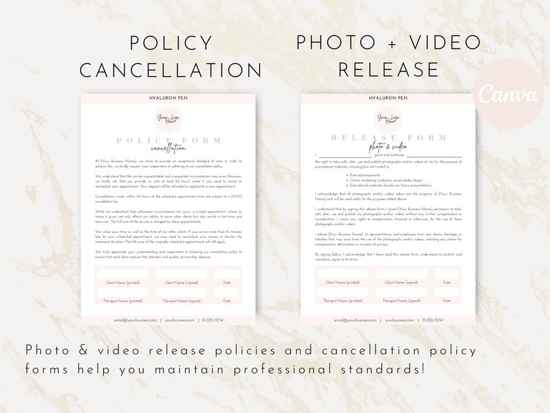 Hyaluron Pen Consent Intake Form Bundle, Editable Needle Free Filler ...