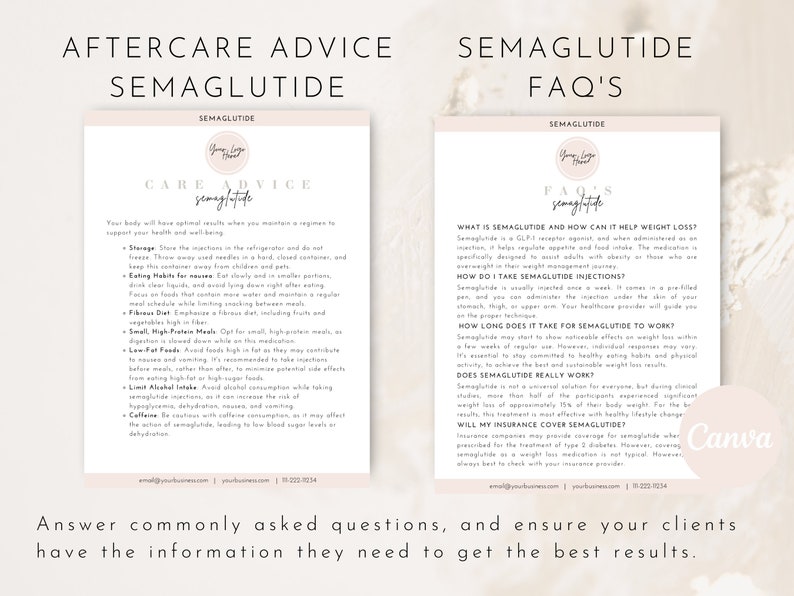 Editable Semaglutide Bundle Forms, Weight Loss Injection Consent ...