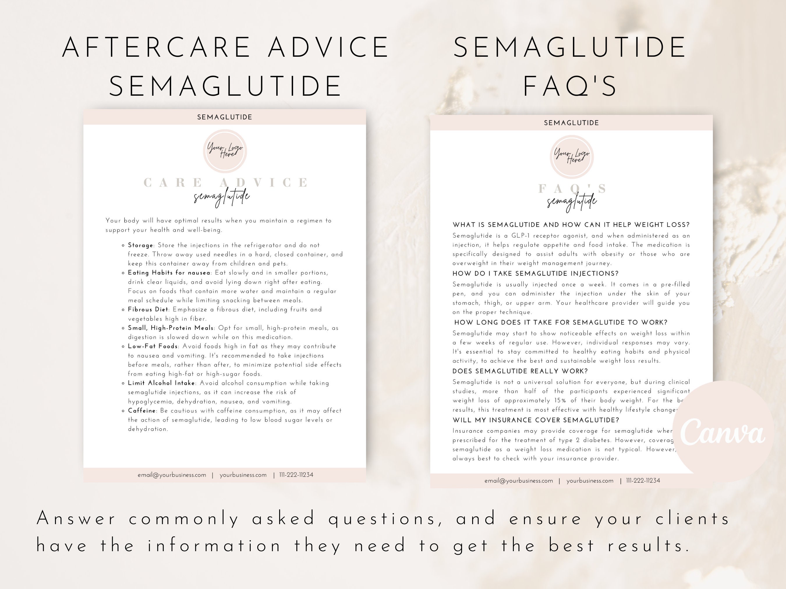 Editable Semaglutide Bundle Forms, Weight Loss Injection Consent ...