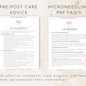 Editable PRP Microneedling Consent Consultation Forms Bundle, Platelet ...