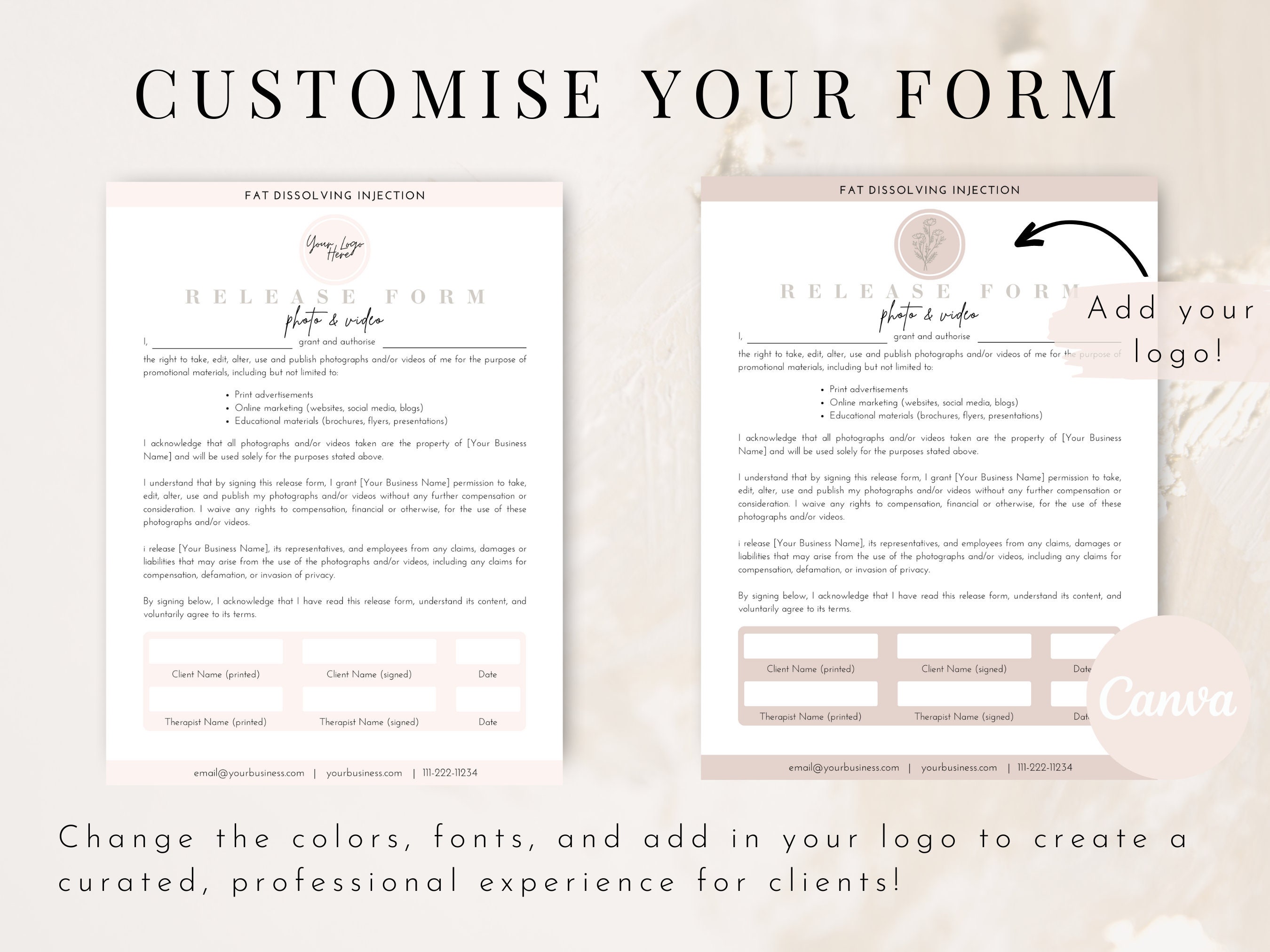 Editable Dermal Filler Consent Intake Form, Dermal Filler Pre Aftercare ...