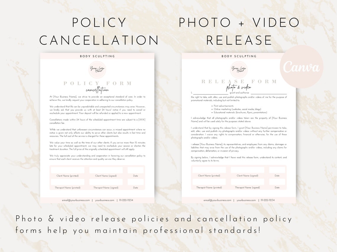 Editable Body Sculpting Ultrasound Cavitation Consent Intake Forms ...