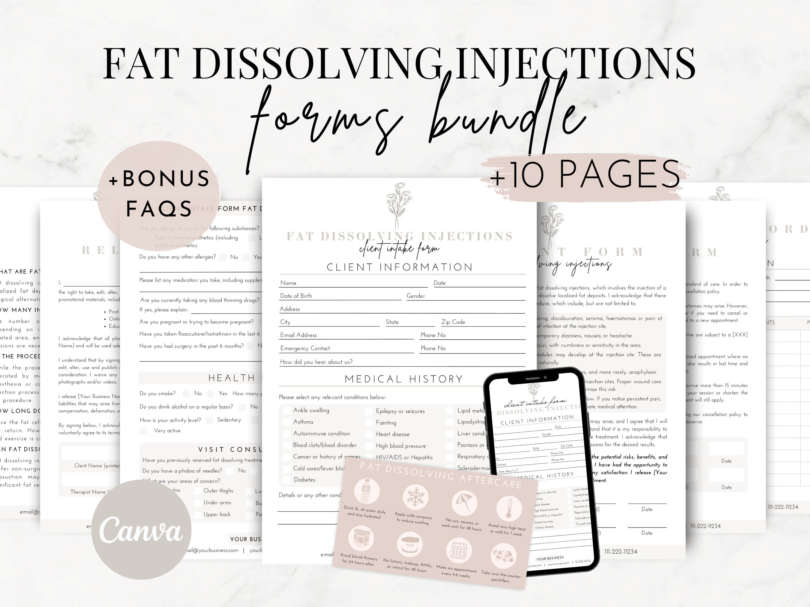 Fat Dissolving Injections Business Form, Fat Dissolving Consent Forms ...