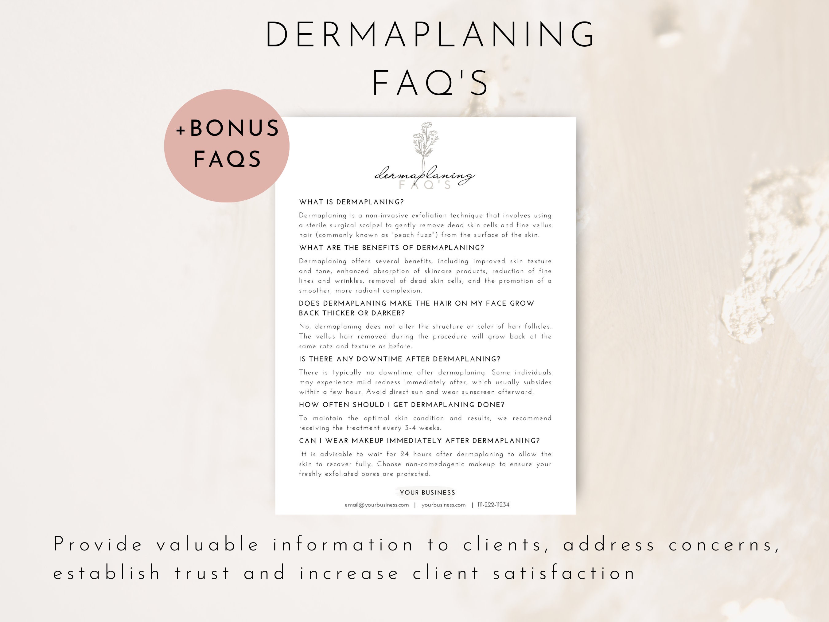 Dermaplaning Forms Bundle, Editable Esthetician Templates, Dermaplaning ...
