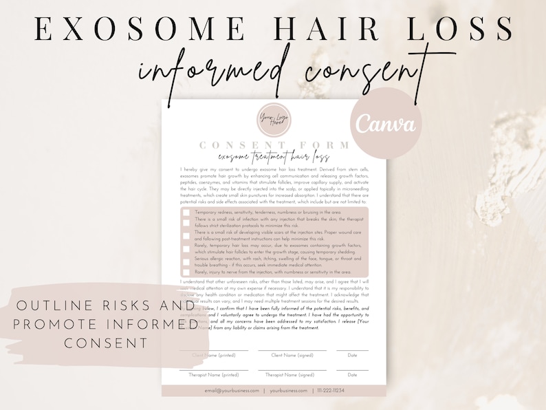 Editable Exosome Hair Restoration Consent Forms, Exosome Hair Loss ...