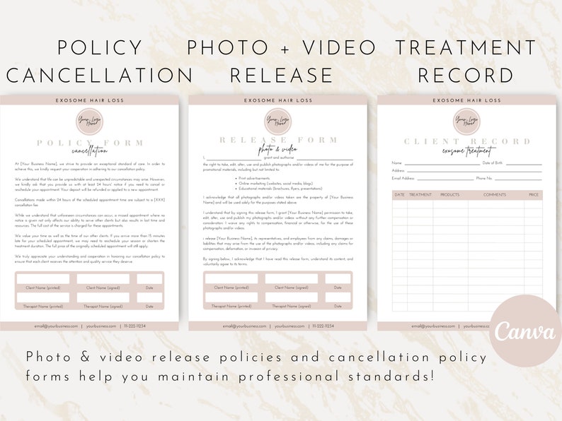 Editable Exosome Hair Restoration Consent Forms, Exosome Hair Loss ...