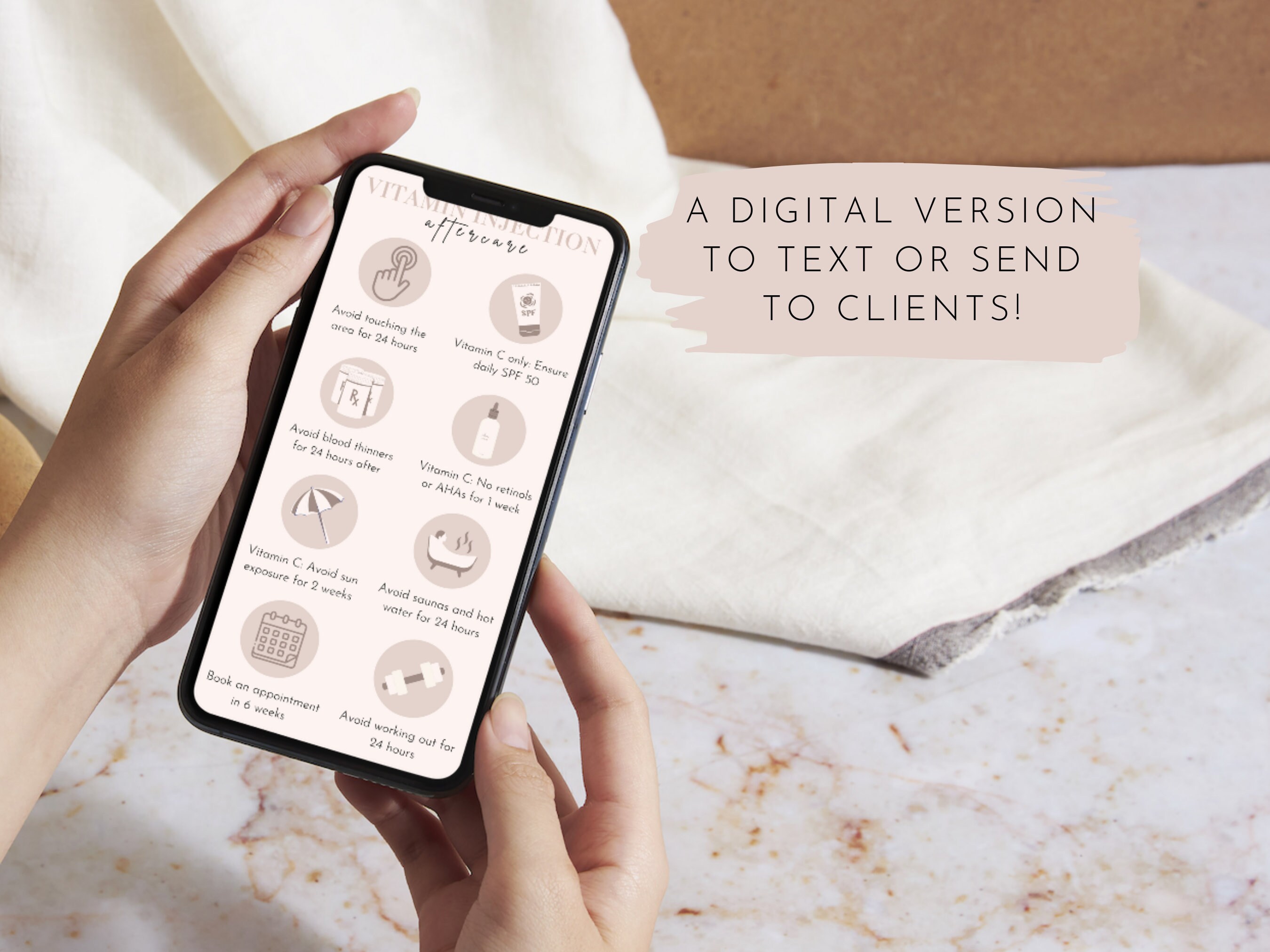 Vitamin C D3 B12 Injection Aftercare Cards, Digital Textable Vit C, Vit ...