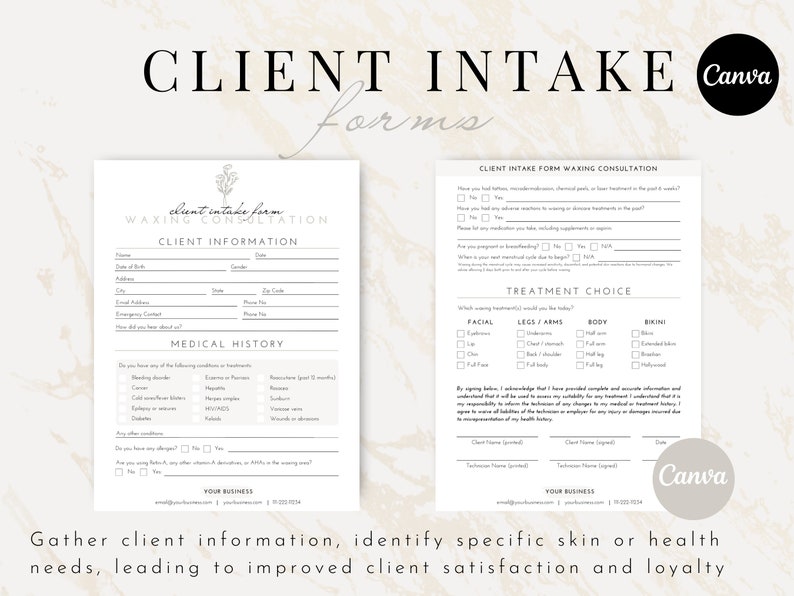 Editable Waxing Treatment Forms, Printable Waxing Consent Forms ...