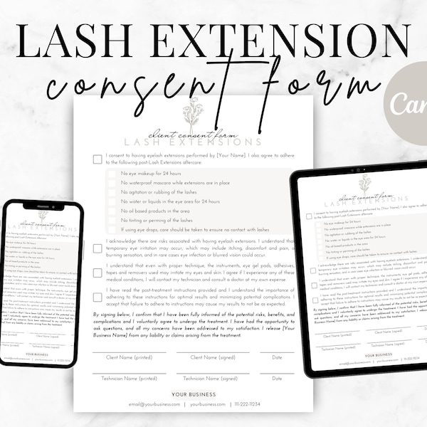 Lash Client Consent - Etsy