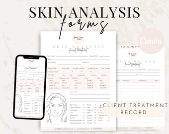 Editable Skin Analysis Template,face Mapping and Fitzpatrick Scale ...