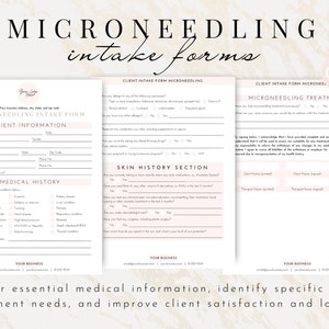 Editable Microneedling Forms Bundle, Microneedling Consent and ...