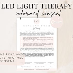 Editable LED Red Light Therapy Consent Forms, Printable Light Emitting ...